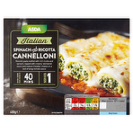 Calories in Asda Italian Spinach and Ricotta Cannelloni 400g, Nutrition ...
