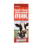 Calories in Aldi Cowbelle UHT British Skimmed Milk 1 Litre, Nutrition ...